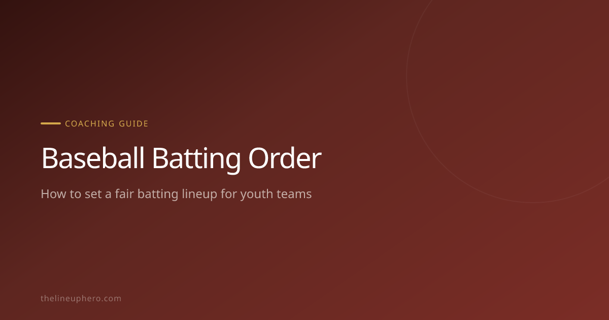 Baseball Batting Order: How to Set a Fair Lineup for Youth Teams ...
